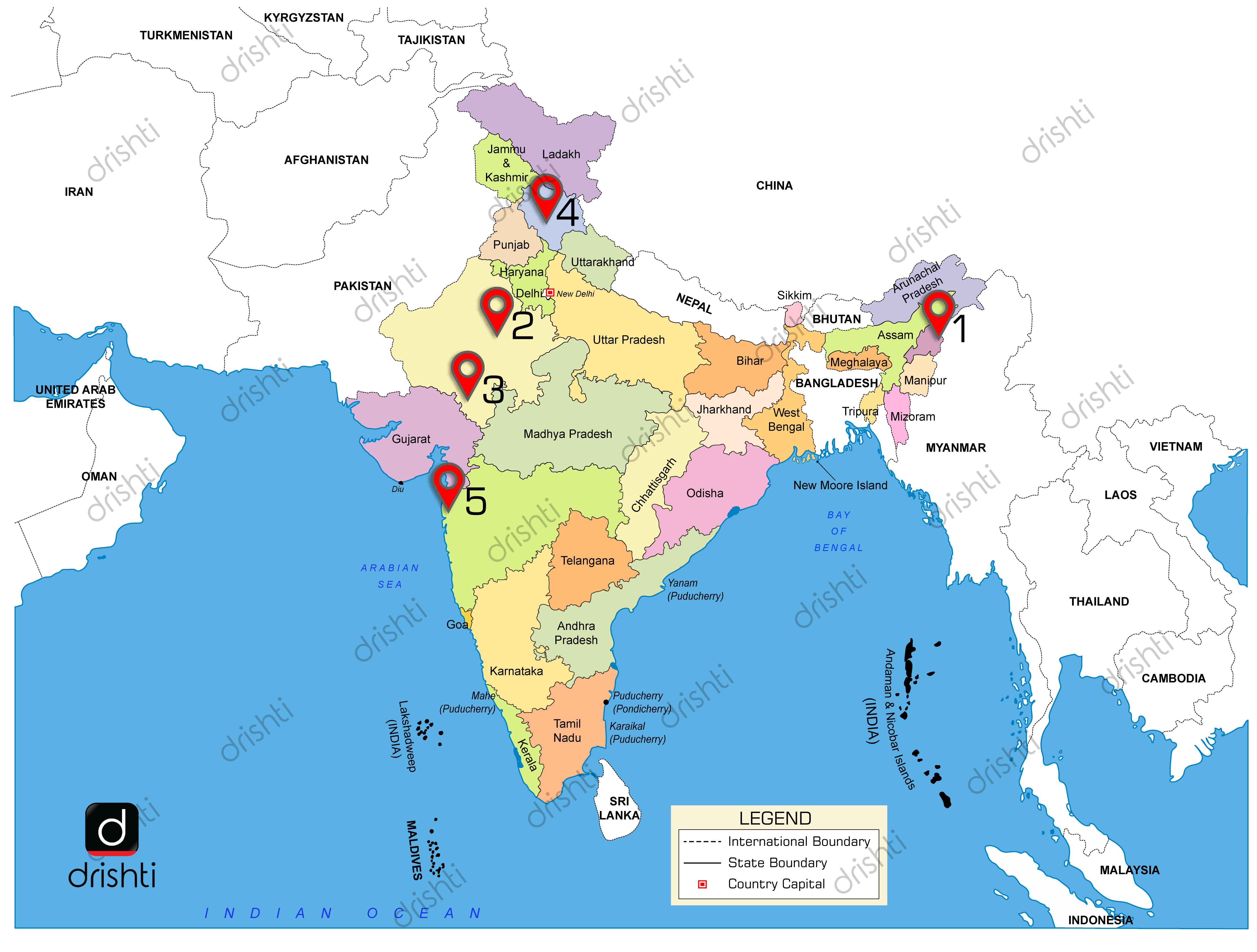 India Map : October (I) 2020 : Learning Through Maps