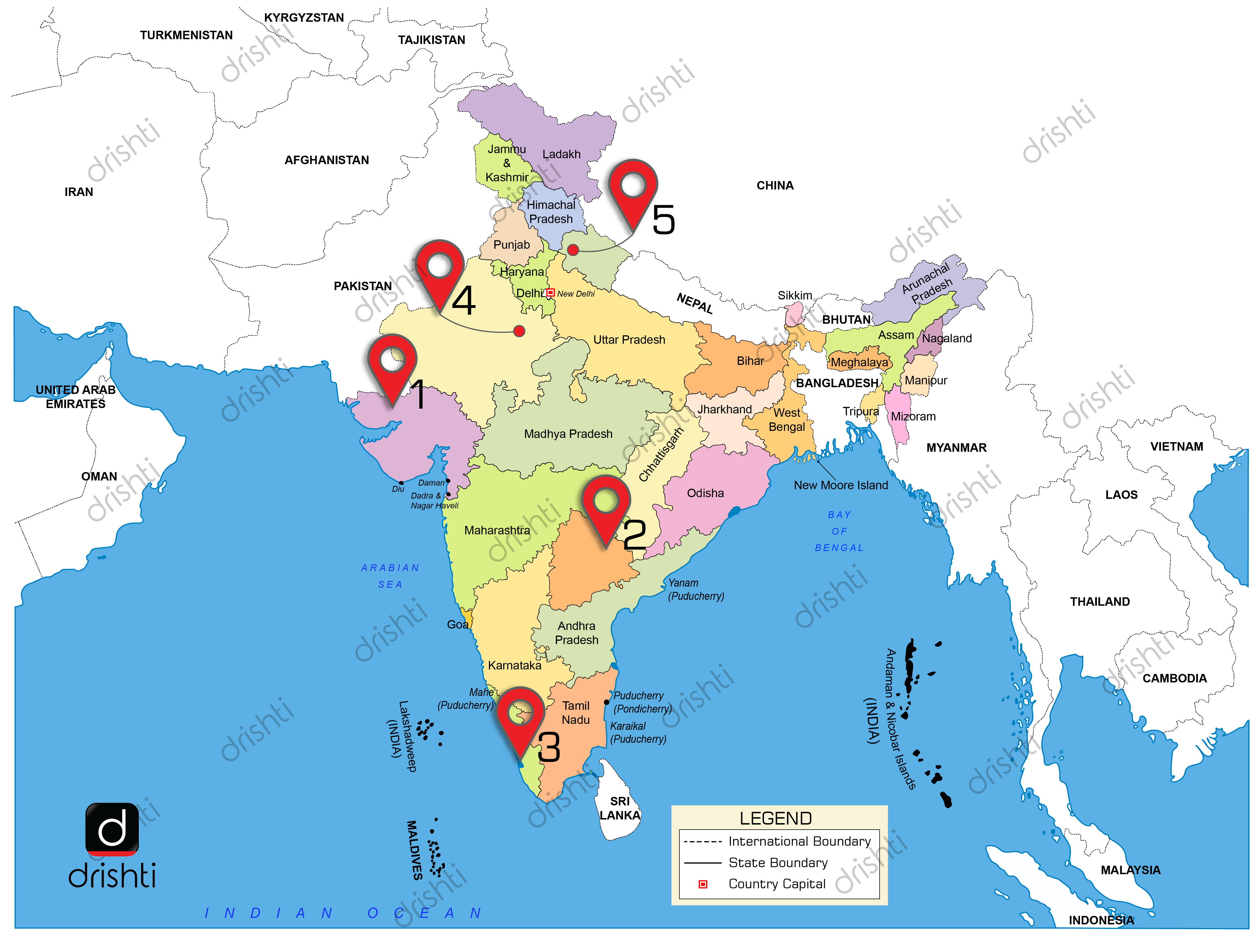 India Map : July (I) 2021 : Learning Through Maps
